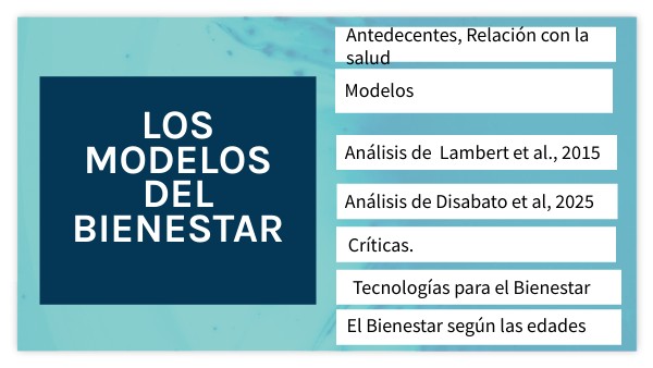 Los modelos del bienestar