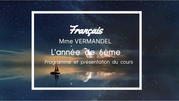 Copie - PRESENTATION 6ème début d'année