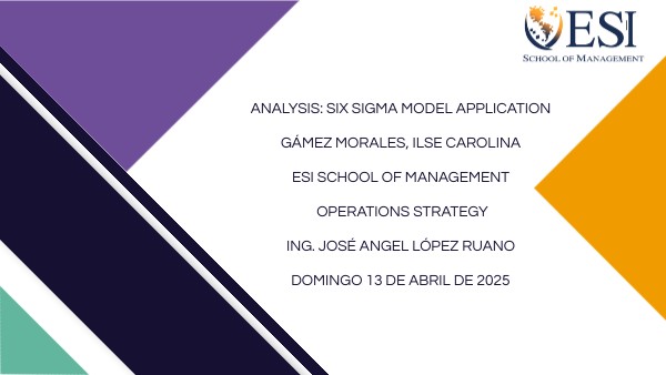 Analysis: Six Sigma model application | Genially