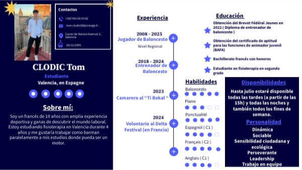 Cv dynamique Tom | Genially