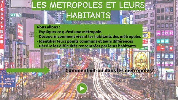 6EMES LES METROPOLES ET LEURS HABITANTS | Genially