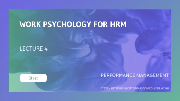 LECTURE 4 - PERFORMANCE MANAGEMENT | Genially