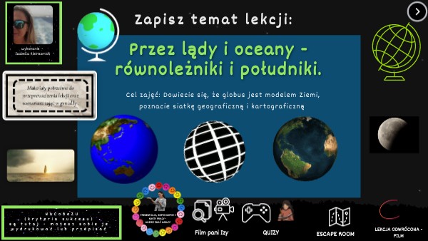 Przez lądy i oceany - część I - lekcja multimedialna | Genially