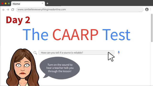 Day #2 - The CAARP Test to Evaluate Sources | Genially