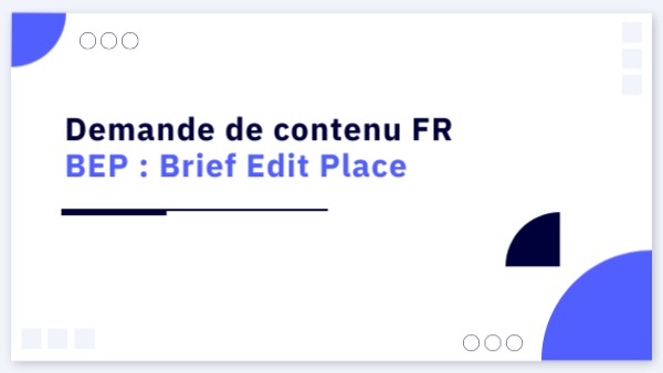 Demande de contenu FR - BEP | Genially