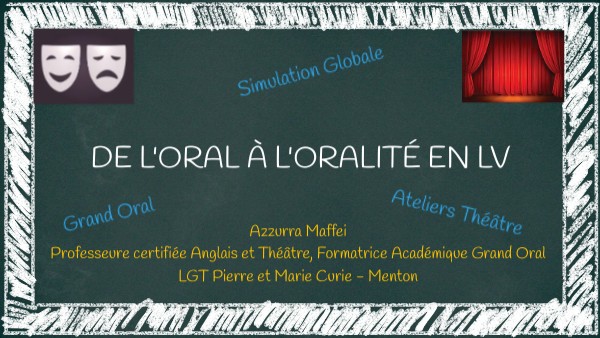 Module MEEF1 De l'Oral à l'Oralité - Première séance 28 Février 2025 | Genially