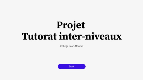 Projet TUTORAT | Genially