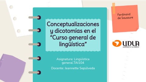 Concep. y dicotomías en Curso general de ling. | Genially