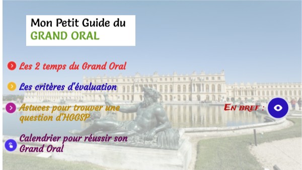 Mon petit guide du grand oral | Genially