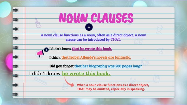 Noun clauses | Genially