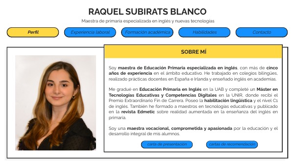 CV digital - Raquel Subirats Blanco | Genially