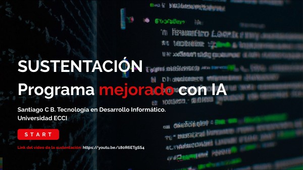 Sustentación de programa mejorado con IA | Genially