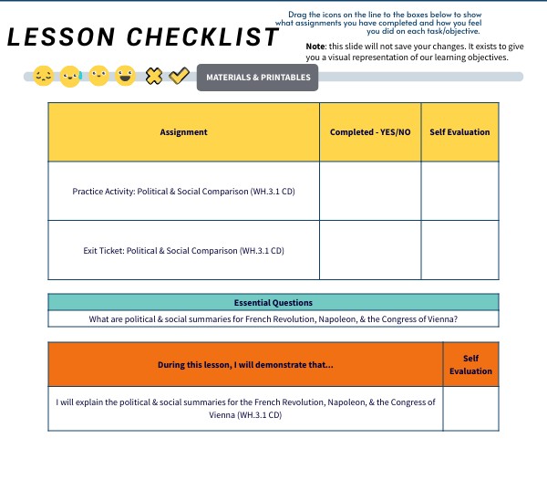 P T14 Lesson Checklist - 10th SS Lesson 4 | Genially
