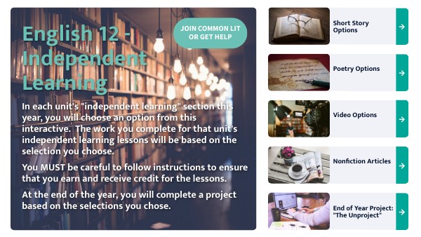 23/24 -Independent Learning Choice Board | Genially