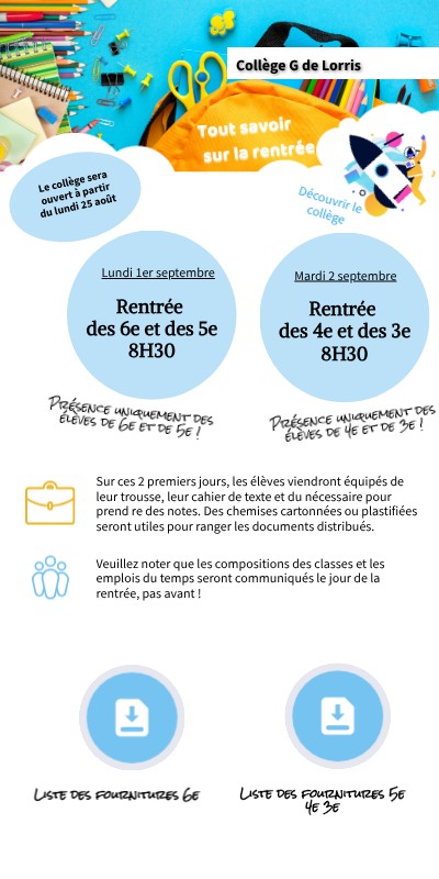 Tout savoir sur la rentrée