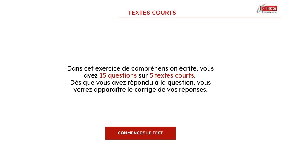 TEST - TEXTES COURTS