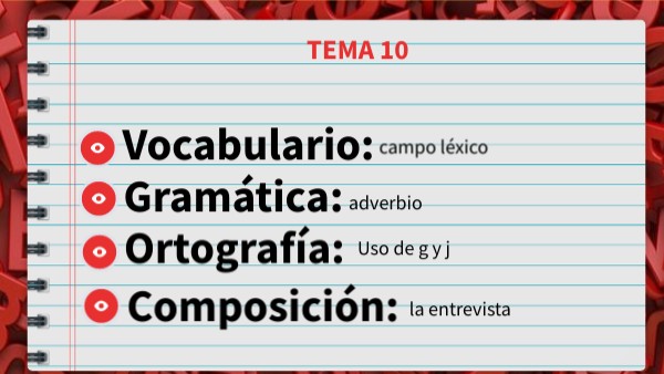 4º LENGUA - TEMA 10 | Genially