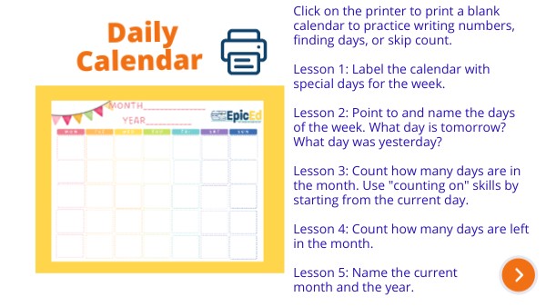 Kindergarten Calendar | Genially