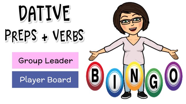 BINGO DATIVE PREPS + VERBS