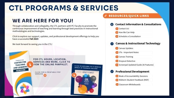 CTL Programs and Services | Genially