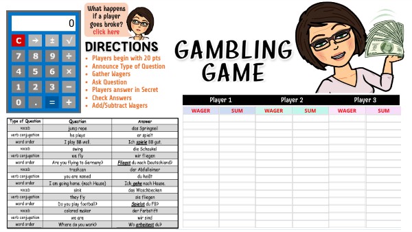 GAMBLING GAME BASIC CONJUGATION