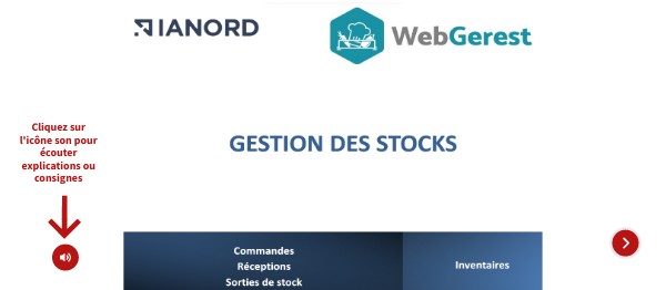 Menus de gestion de stocks