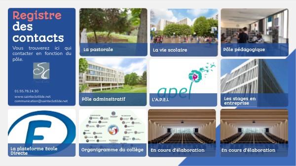 Registre de contacts | Genially