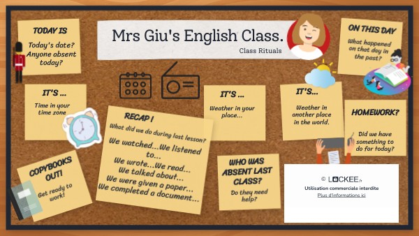 MRS GIU'S ENGLISH CLASS RITUALS | Genially