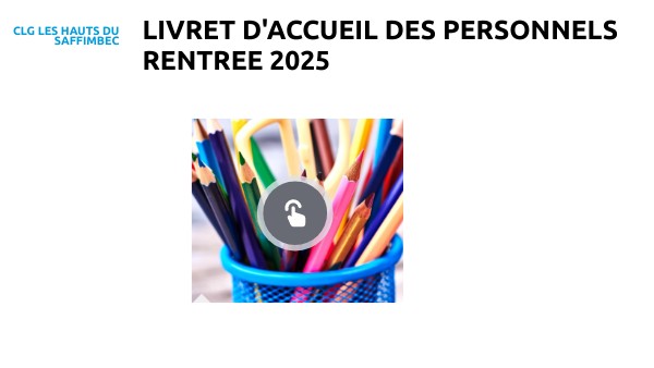 Livret de rentrée des personnels 2025 | Genially