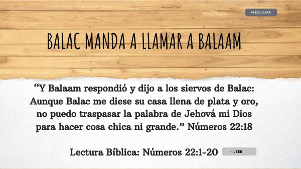 Balac manda a llamar a Balaam | Genially