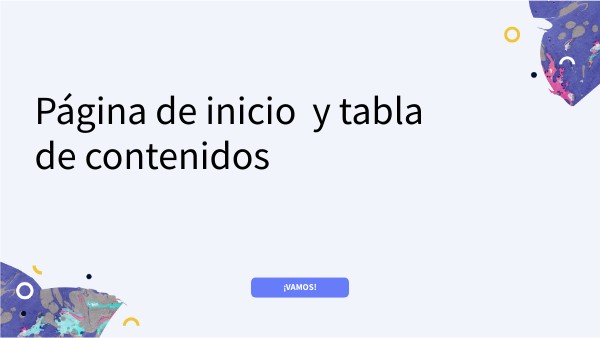 Página de inicio y tabla de contenidos | Genially