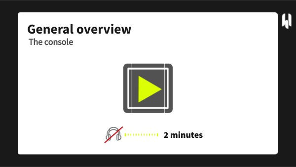0.1 General overview - the console | Genially