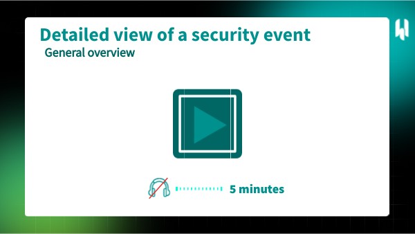 Detection - Security event general overview