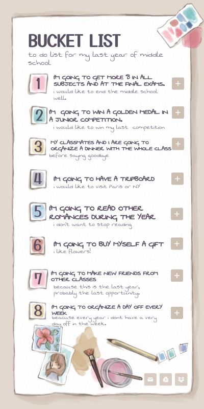 Bucket List - Middle School | Genially