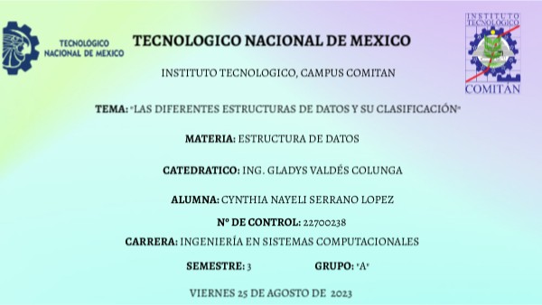 "Las diferentes estructuras de datos y su clasificación" | Genially