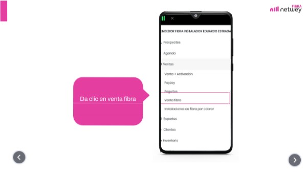 Pantalla Simulador seller Netwey Fibra