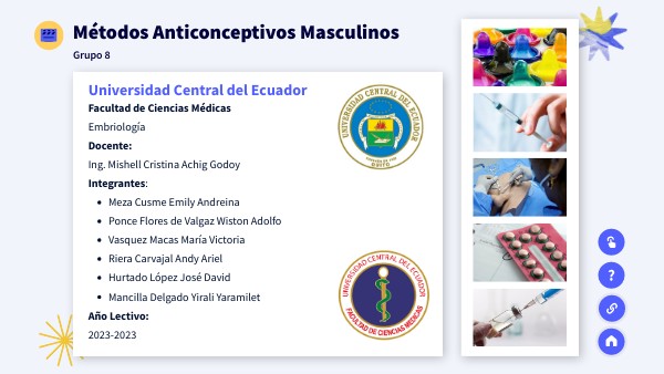 MÉTODOS ANTICONCEPTIVOS MASCULINOS | Genially