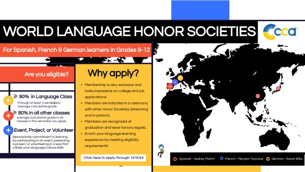CCA World Language Honor Societies | Genially