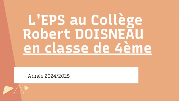 Mon année d'EPS - 4e - Collège Robert DOISNEAU | Genially