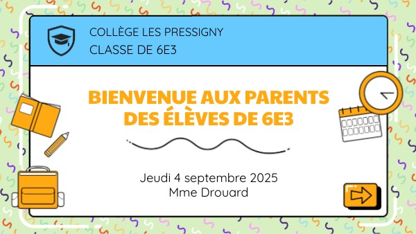 6e: Présentation parents | Genially