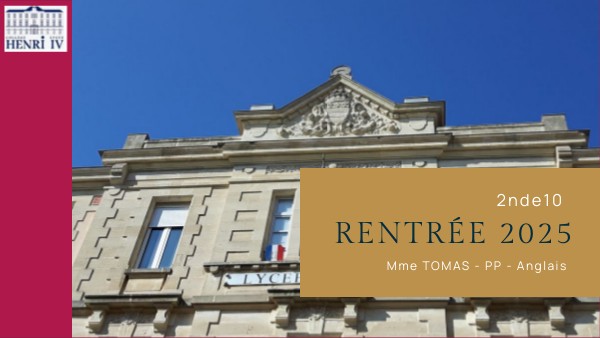 Rentrée 2nde 2025 | Genially