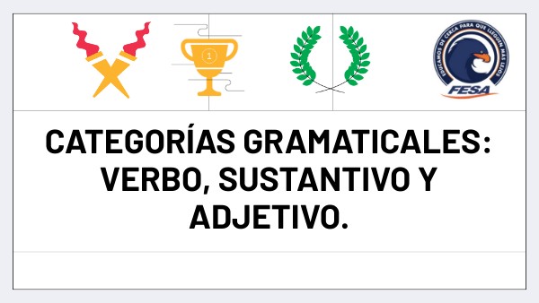 8° Y 9° "A" VERBO, SUSTANTIVO Y ADJETIVO. | Genially
