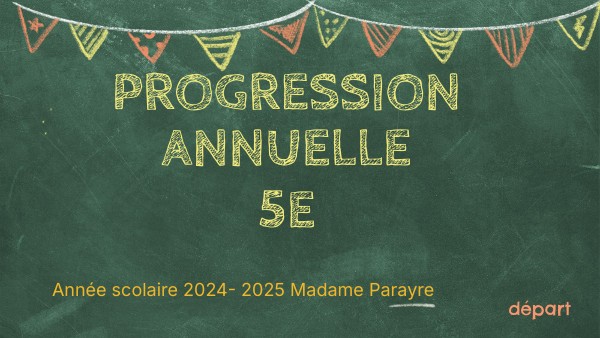 progression annuelle 5e | Genially