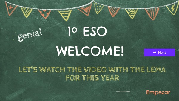 1º ESO FIrst Day Welcome