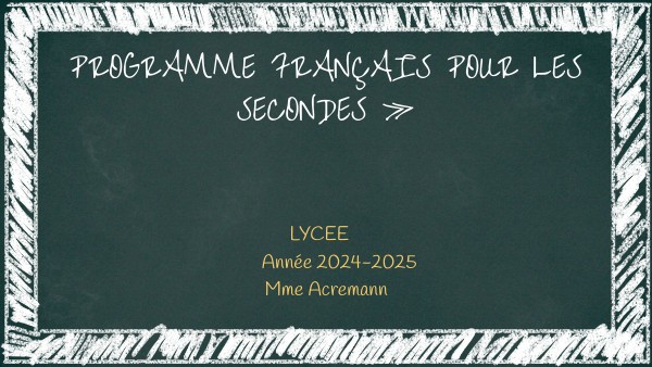 SECONDE PROGRAMME 2024 2025 | Genially