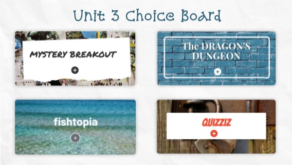 CHOICE BOARD | Genially