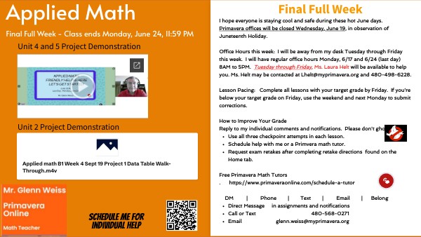 Applied Math Announcement Sept. 18