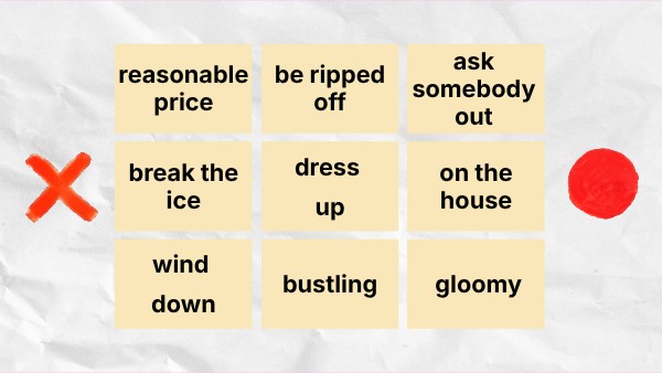 Intermediate Revision 1 Vocab Noughts and Crosses | Genially