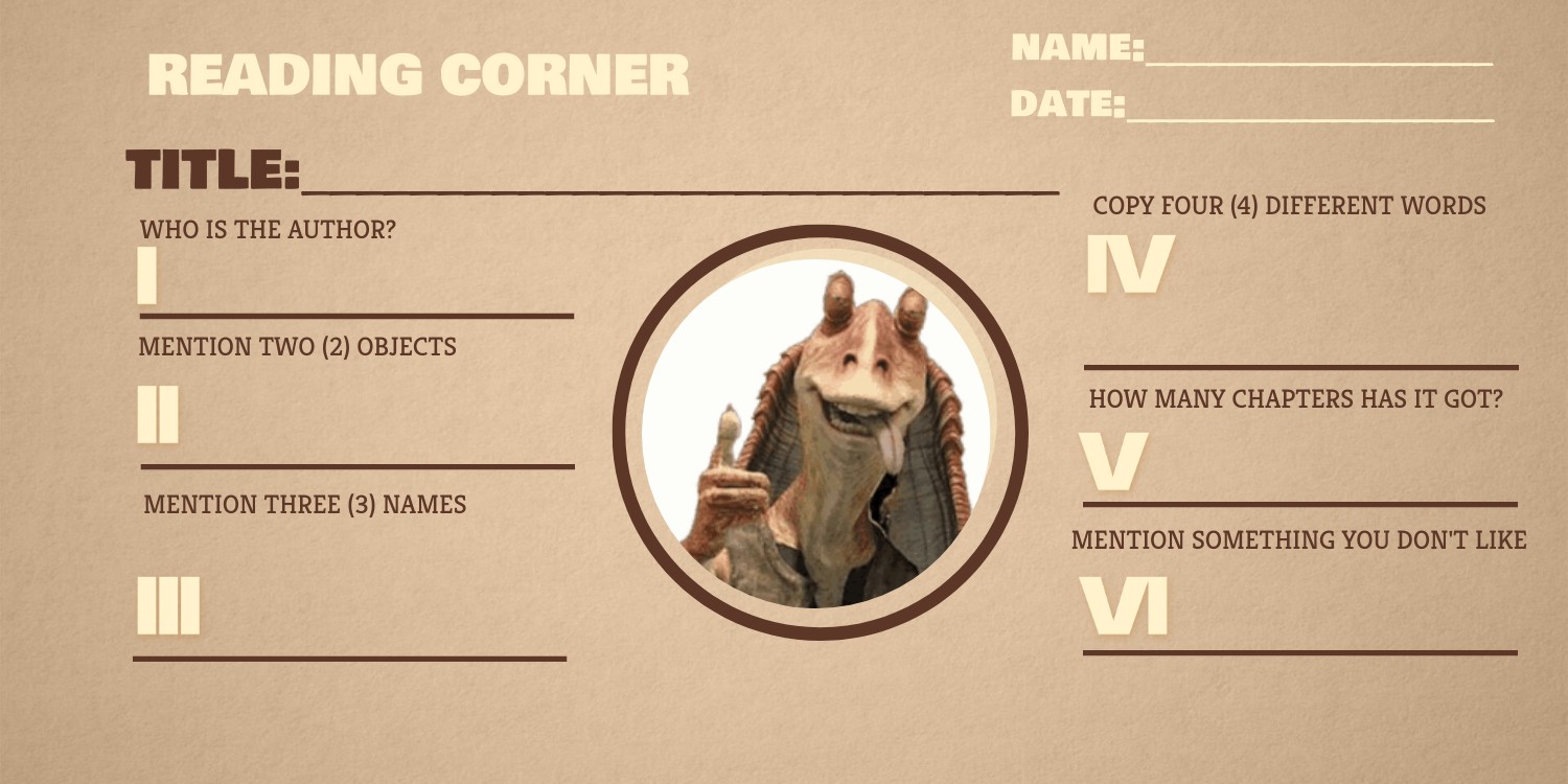 READING CORNER TICKET | Genially