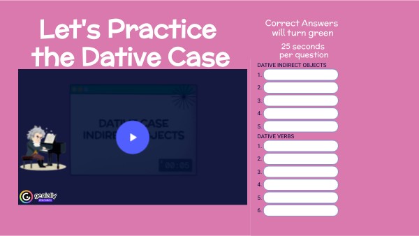 DATIVE VERB PRACTICE : IDO + VERBS